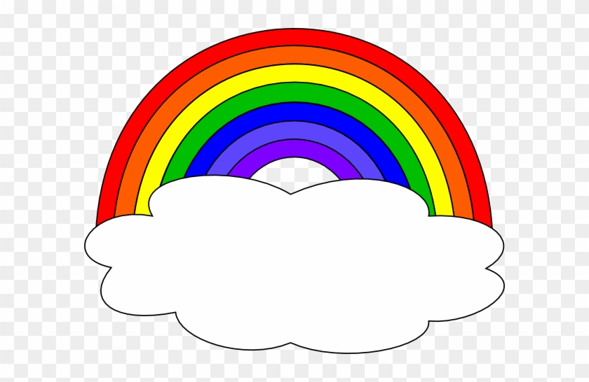 Rainbow With Clouds Clip Art - Rainbow With Clouds Clipart - Full Size ...