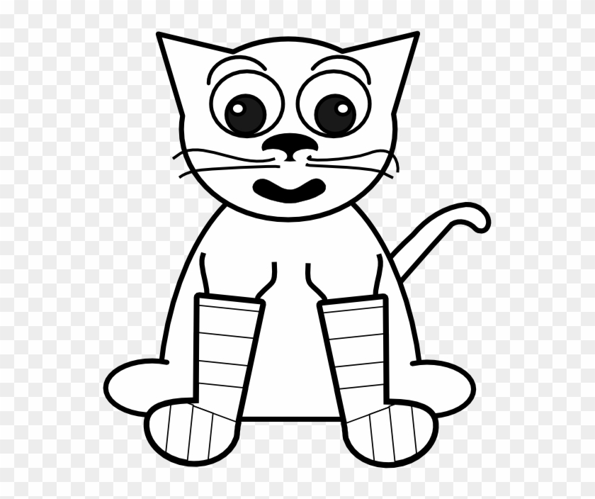 Rainbow Clipart Black And White - Lines Colouring Book Cat - Full Size ...