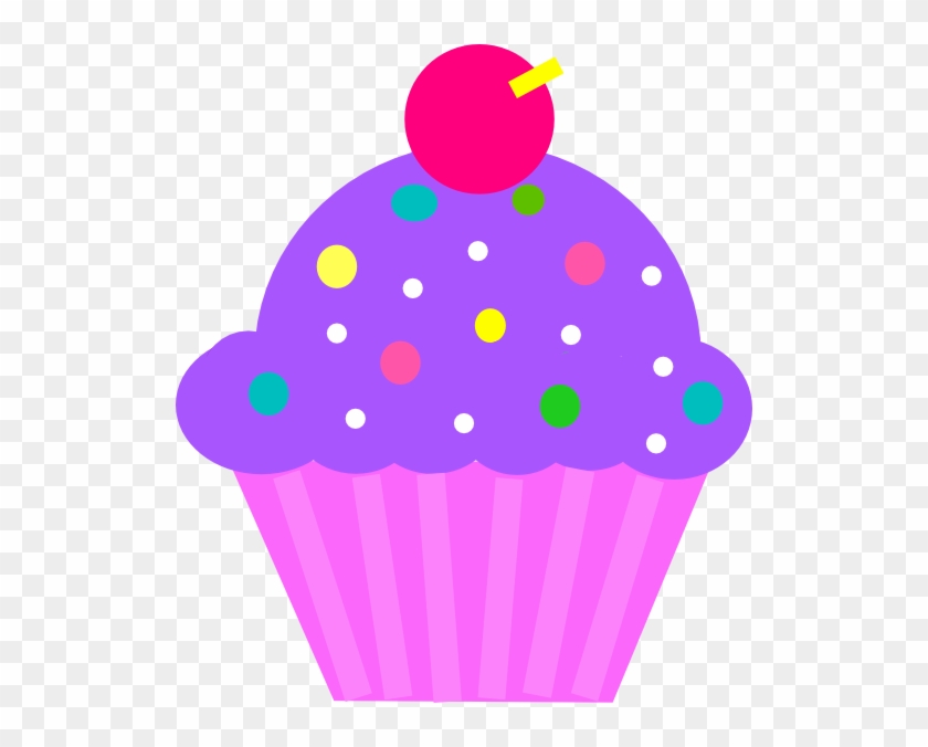 Pink And Purple Cupcake - Full Size PNG Clipart Images Download