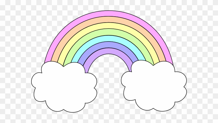 Pastel Rainbow Clip Art - White - Full Size PNG Clipart Images Download