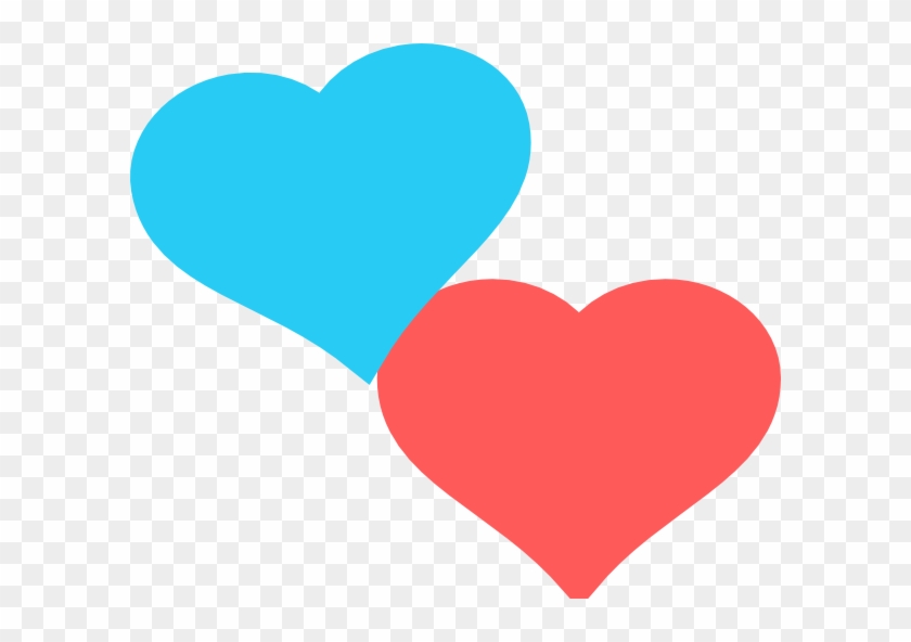 Heart Clipart Two Heart - Hearts Blue And Red - Full Size PNG Clipart ...