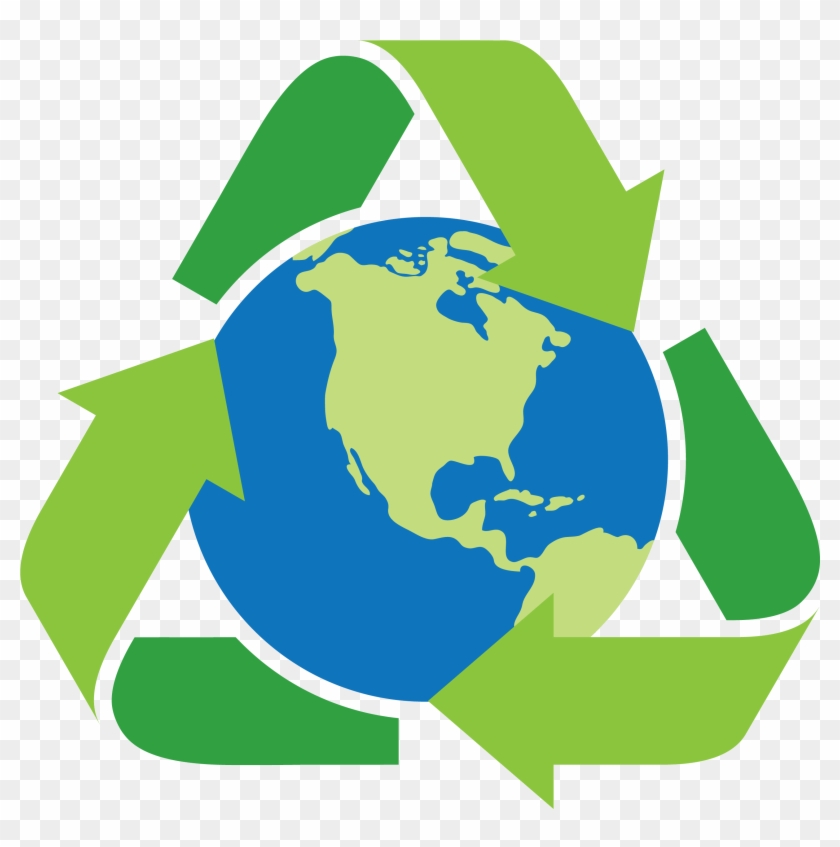 Earth Day Clip Art Square Space - Recycle Symbol With Earth - Full Size ...