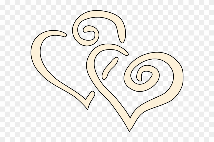 Cream Swirly Hearts Clip Art At Clker - Cream Heart Png - Full Size PNG ...