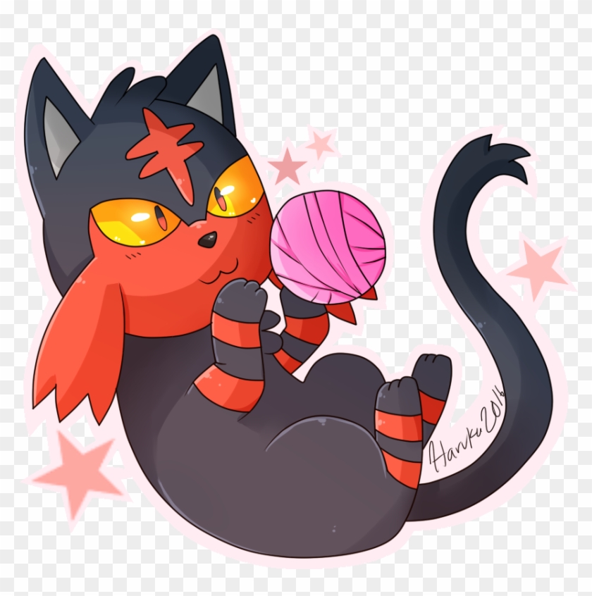 Litten With A Ball Of Yarn~ By Haruka-15 - Cartoon - Free Transparent ...