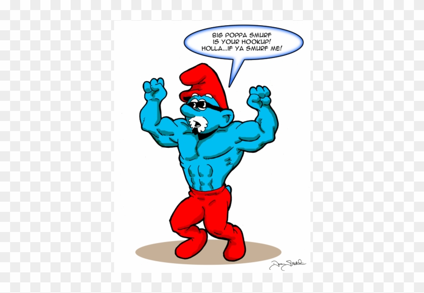Big Poppa Smurf - Full Size PNG Clipart Images Download