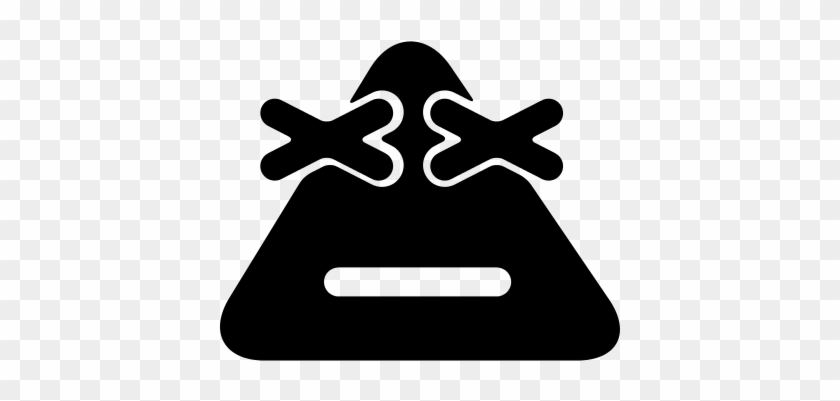 Triangular Emoticon With Crossed Out Eyes Vector - Sign - Full Size PNG ...