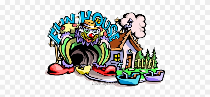 Funhouse Royalty Free Vector Clip Art Illustration - Amusement Park ...