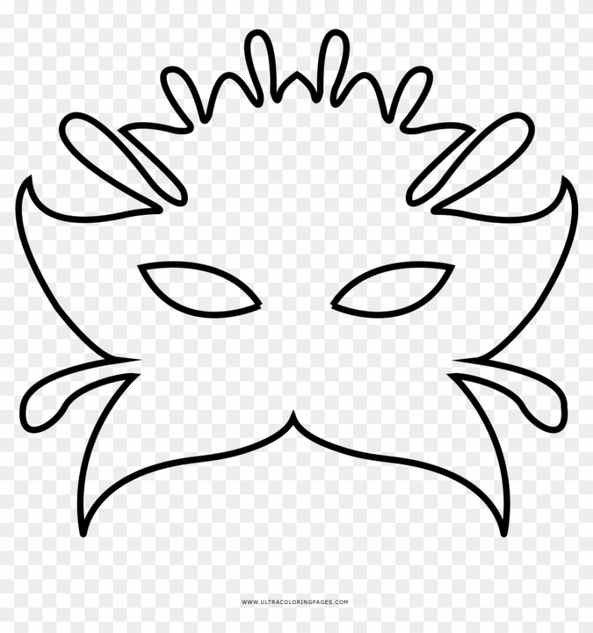 Carnaval Mask Coloring Page - Line Art - Full Size PNG Clipart Images ...