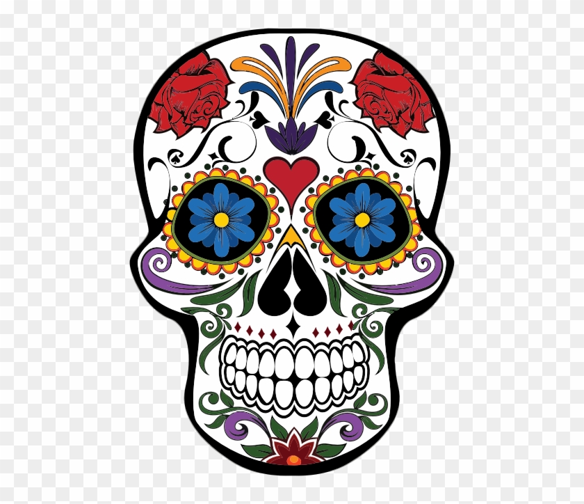 Medium Image - Skull Floral - Full Size PNG Clipart Images Download