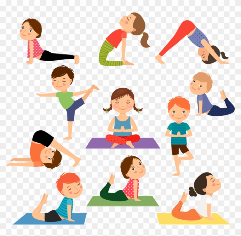Yoga For Kidz - Yoga Illustrations Free Vector - Full Size PNG Clipart ...