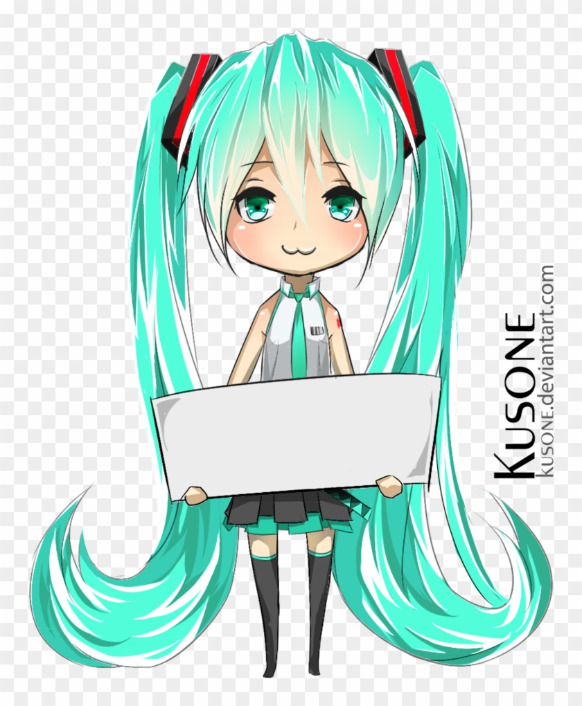 Hatsune Miku Sign Holder Free For Use By Kusone - Anime - Full Size PNG ...