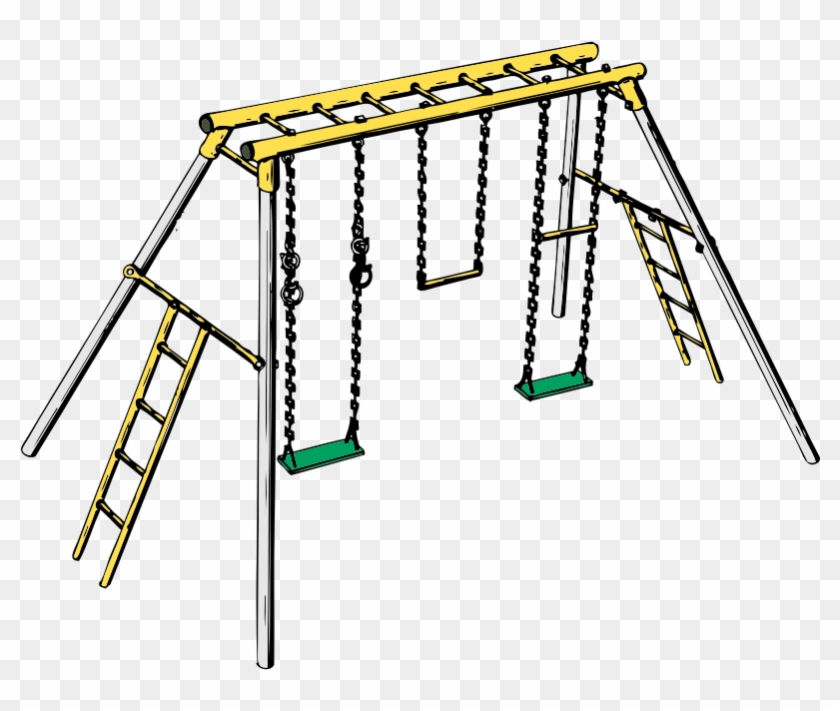 Clipart - Swing Set - Swing And Monkey Bars - Full Size PNG Clipart ...