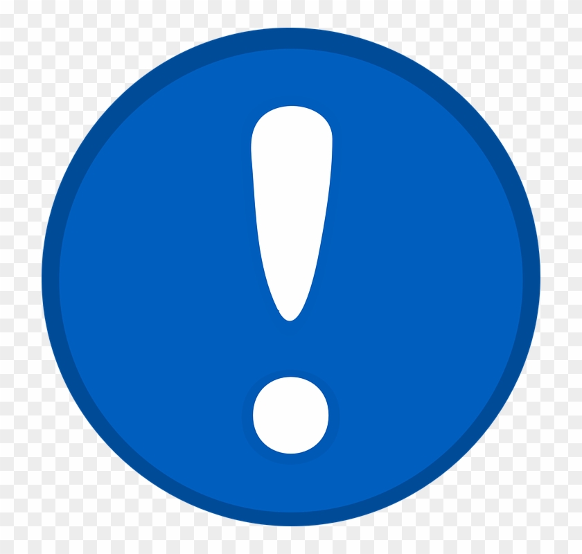 Blue Clipart Exclamation Mark - Blue Exclamation Mark Sign - Full Size ...