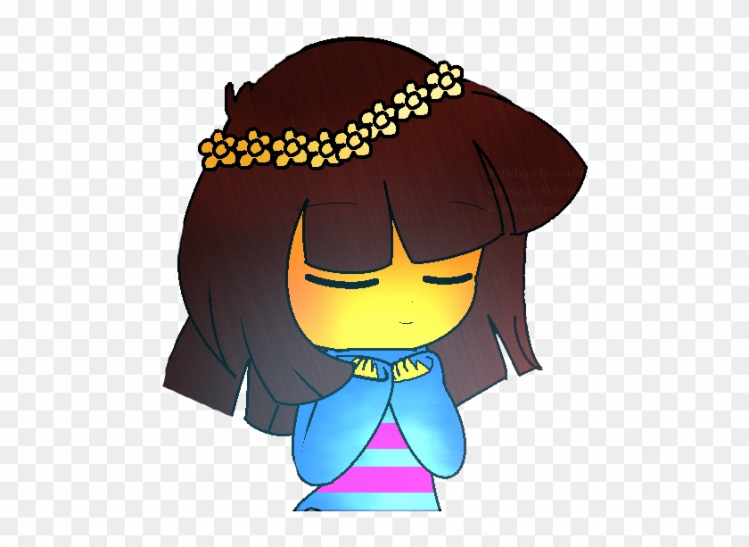 Frisk With The Flowers Crown Render I Undertale By - Undertale Frisk ...