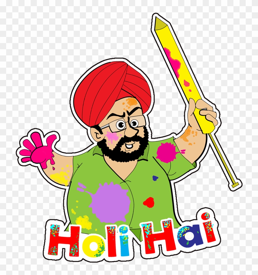 6 Download - Holi Hai In Cartoon - Full Size PNG Clipart Images Download