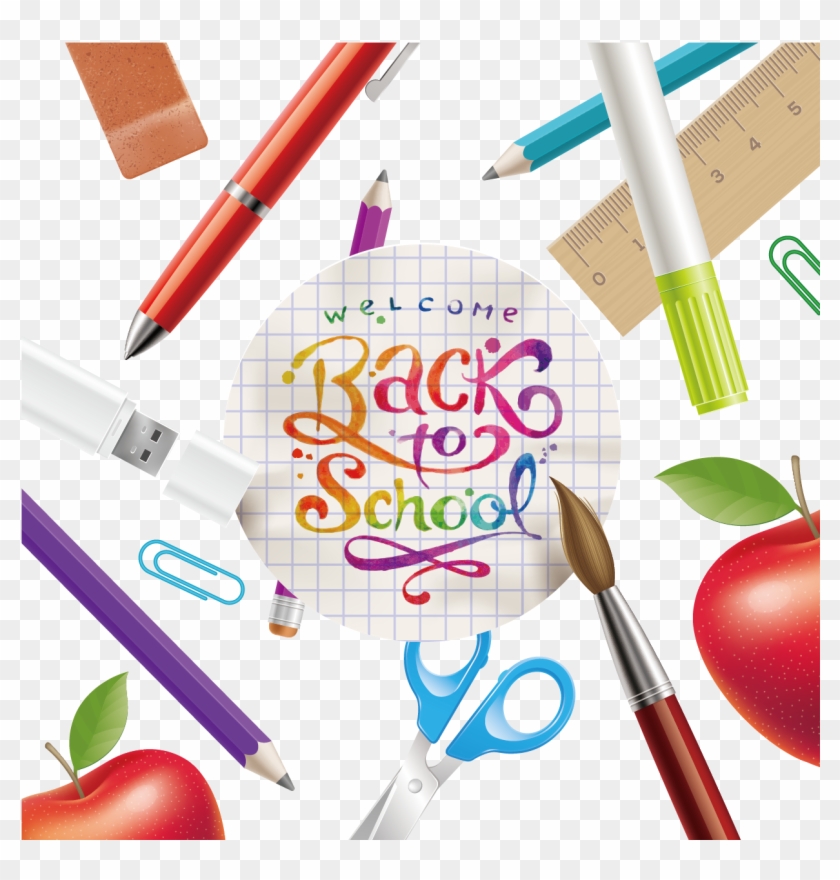 Various School Supplies Vector - Various School Supplies Vector - Free ...