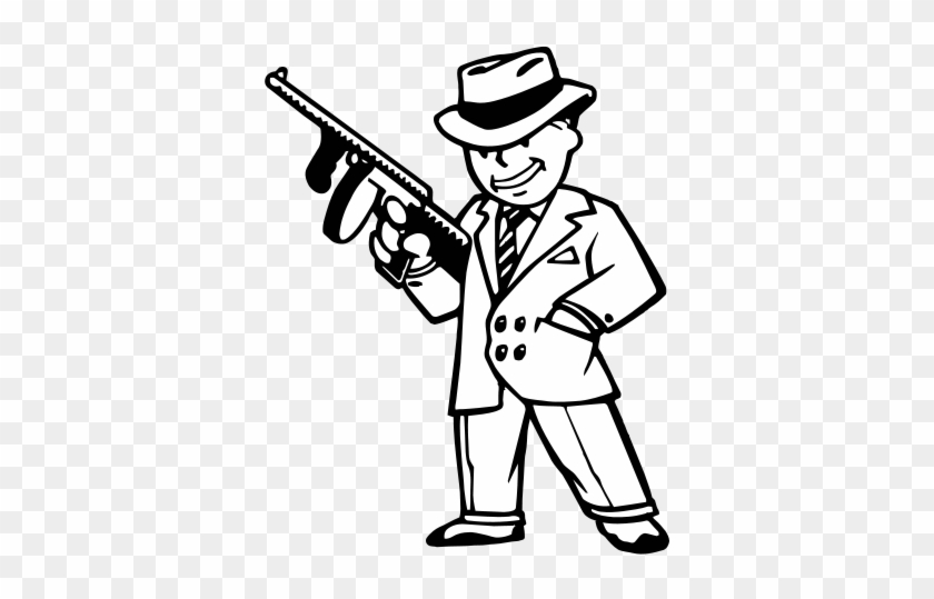 Note The Grin ) - Fallout Vault Boy Mafia - Full Size PNG Clipart ...