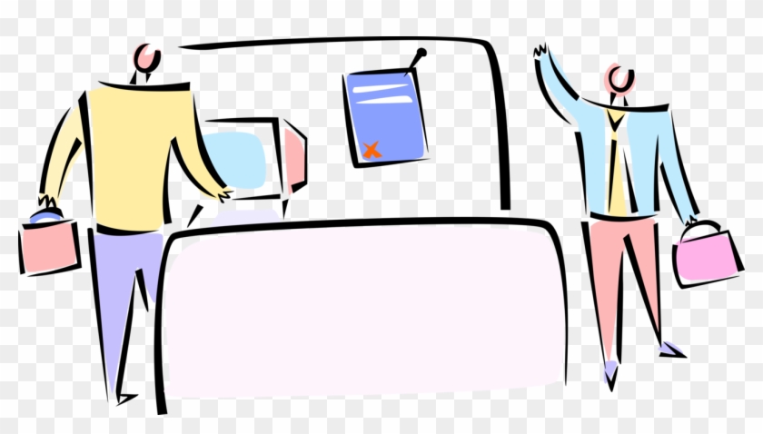 Vector Illustration Of Office Coworkers Leave Work - Cartoon - Full ...