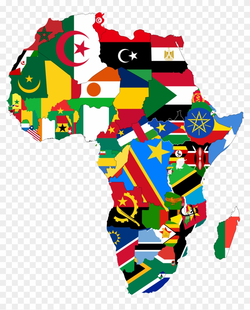Africa Map Of Flags - Full Size PNG Clipart Images Download