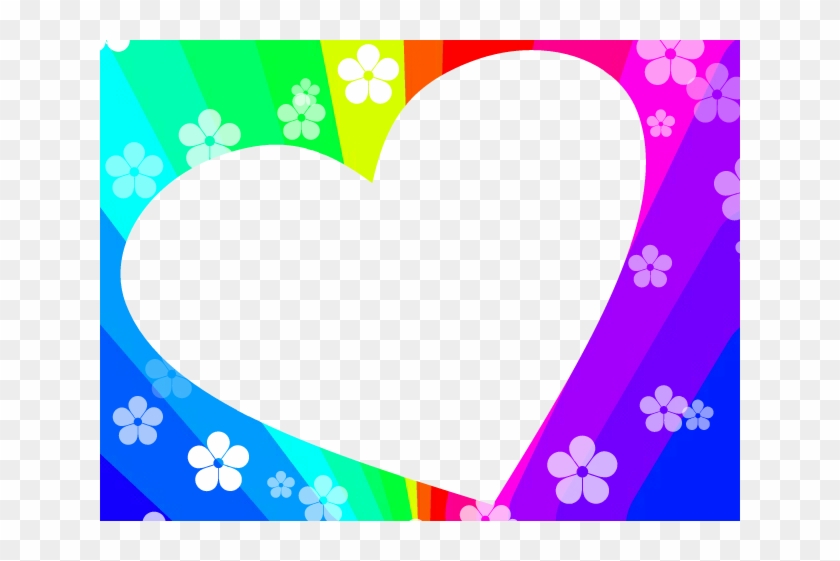Heart Rainbow Frame By Kreatie-katie - Frame Rainbow - Full Size PNG ...