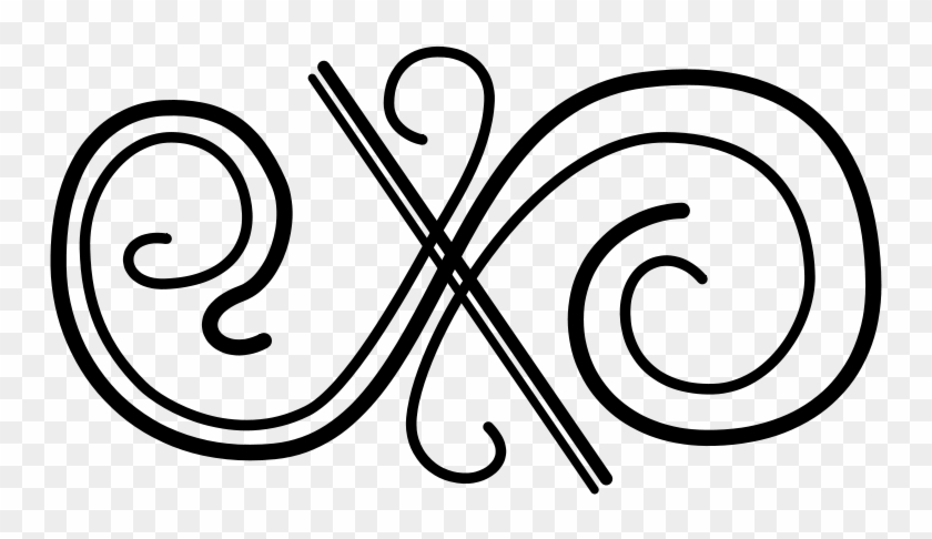 Flourish Two Horizontal 01 Png Images - Small Black And White Design ...