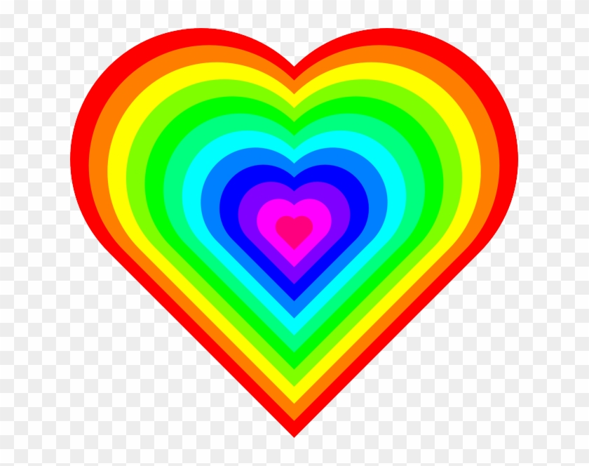 Hearts Rainbow - Full Size PNG Clipart Images Download