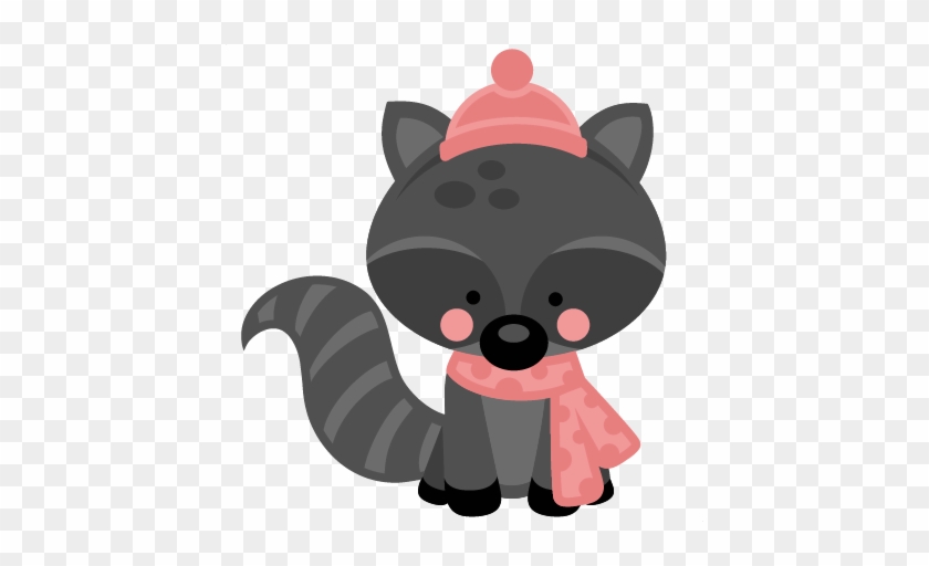 Girl Winter Raccoon Svg Scrapbook Cut File Cute Clipart - Cute Winter ...