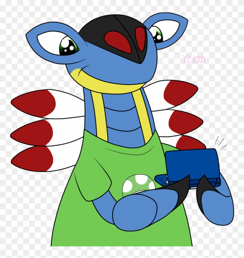 [pc] Brais Playing His 3ds By Yoshilover1000 - Cartoon - Full Size PNG ...