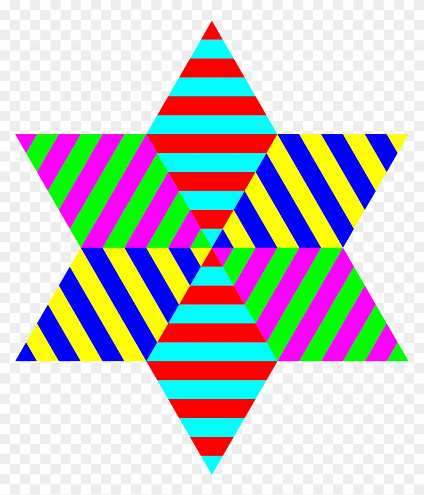 Hexagram Triangle Stripes Clip Art - Cafepress Rainbow Stripped Six Poin Iphone 7 Plus Tough ...