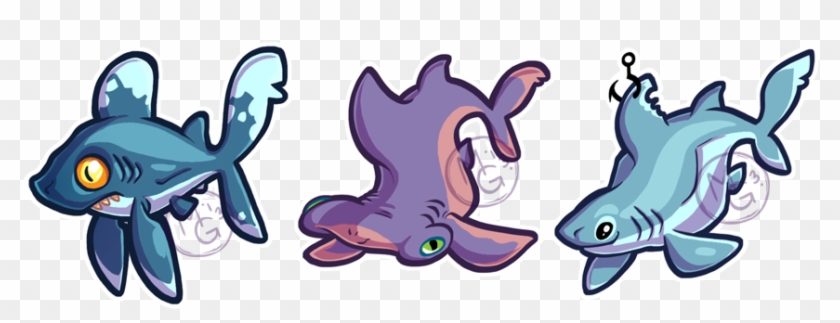 Chibi Sharks By Tea-tiger - Tiger - Full Size PNG Clipart Images Download