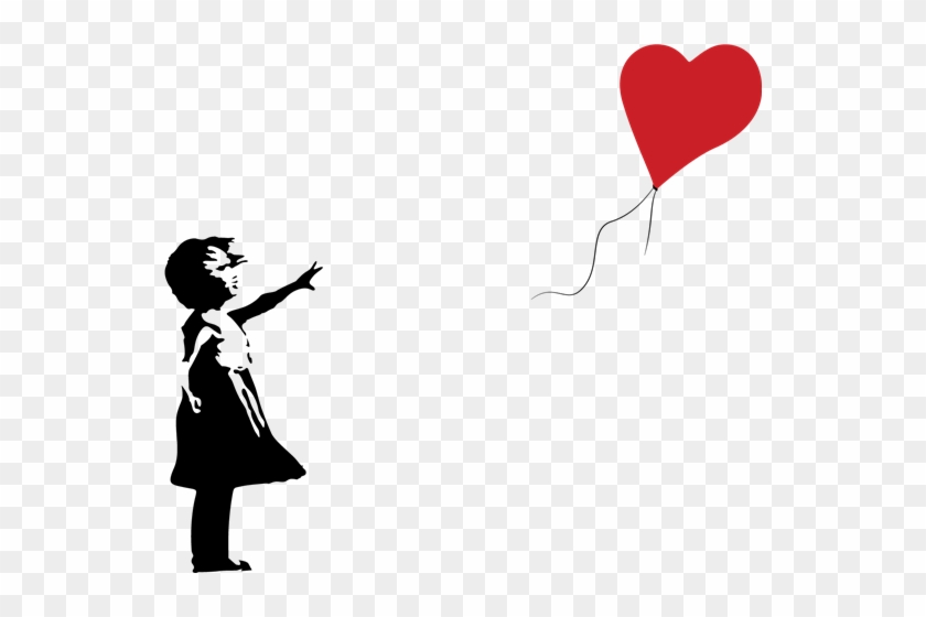 Banksy Vector Art Images - Girl With Heart Balloon - Full Size PNG ...