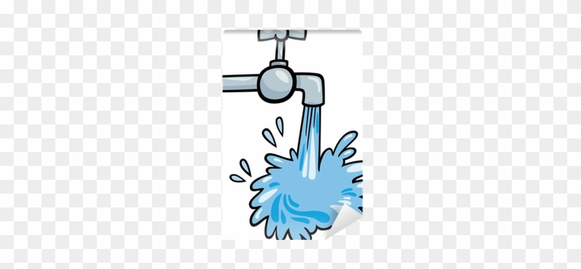 Water Tap Clip Art Cartoon Illustration Wall Mural - Clipart Of Save ...