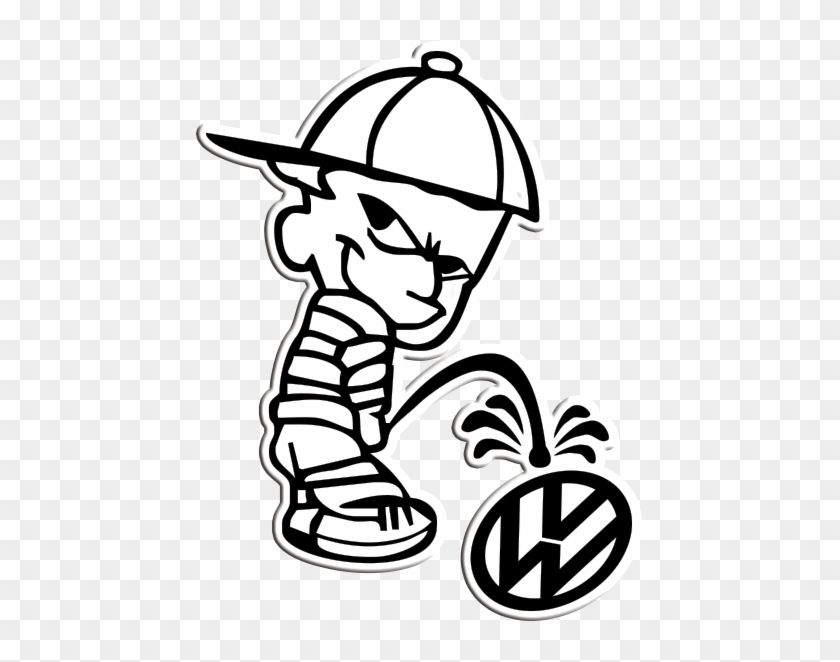 Piss On Vw - Calvin Pee On Cystic Fibrosis Sticker - Full Size PNG ...