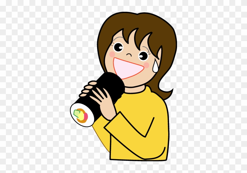 Ehou02 - Eat Sushi Cartoon - Full Size PNG Clipart Images Download