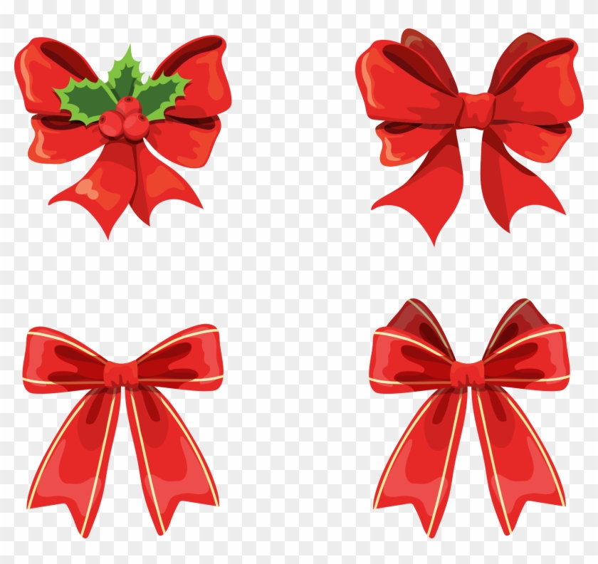 Christmas Euclidean Vector Vecteur - Free Christmas Png Red Bow - Full ...