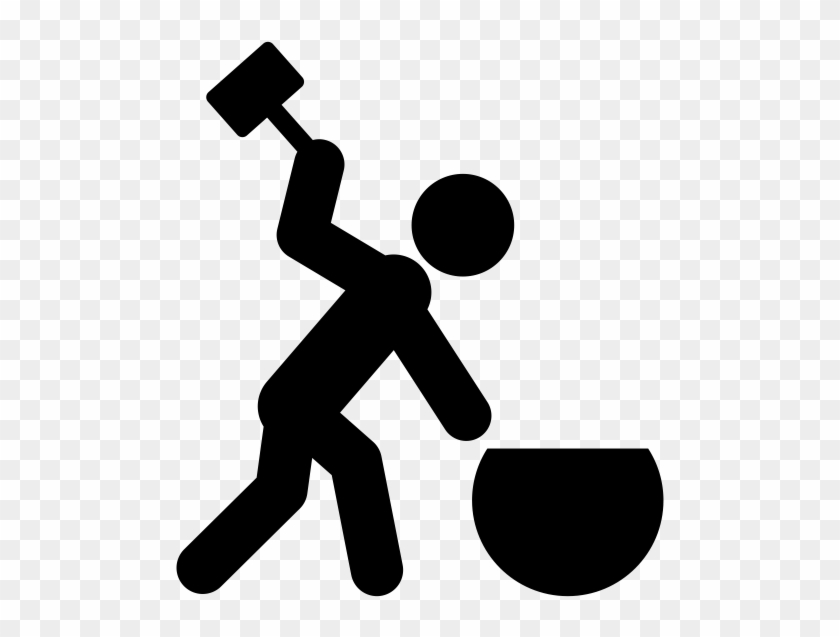 Critique The Use Of Verbs - Icon Of Person Hammering - Full Size PNG ...