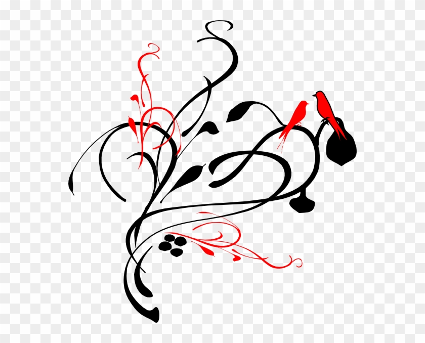 Birds On A Branch Clip Art At Clker - Lines, Vines And Trying Times ...