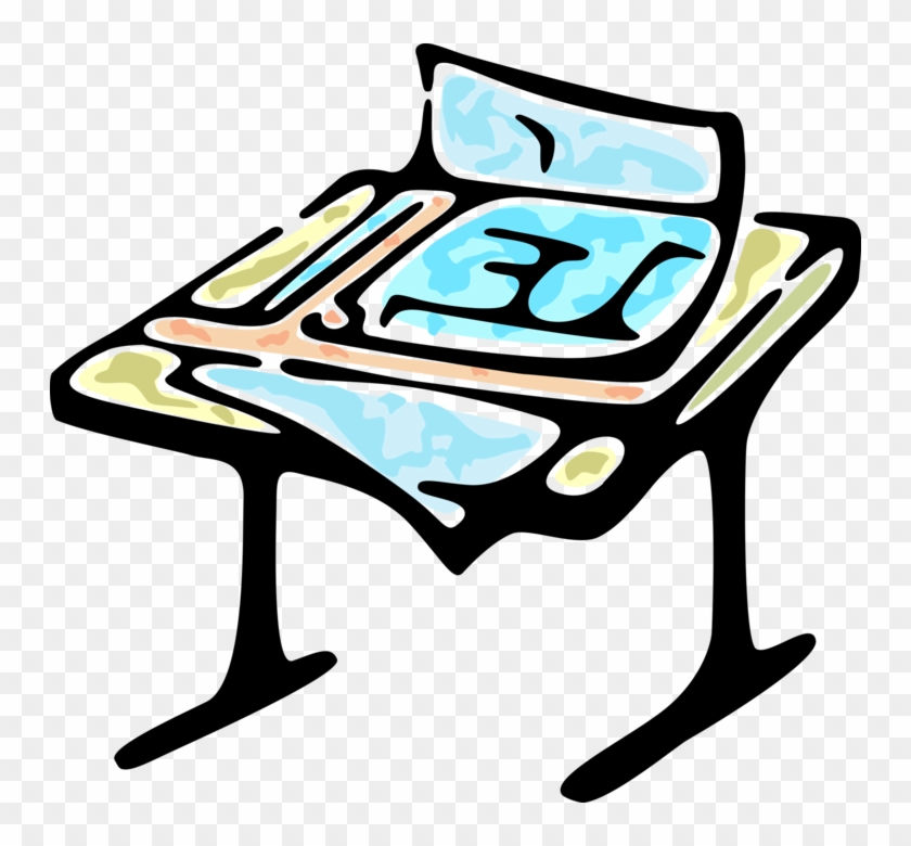Vector Illustration Of Drafting Table Used By Draftsman - Vector ...