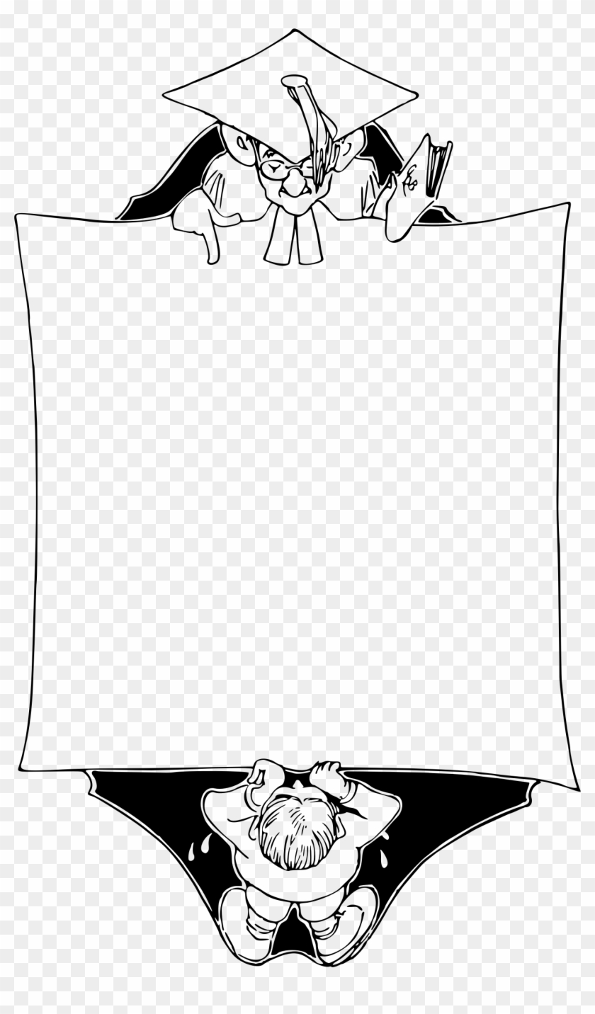 Teacher And Pupil Frame - Cartoon - Full Size PNG Clipart Images Download