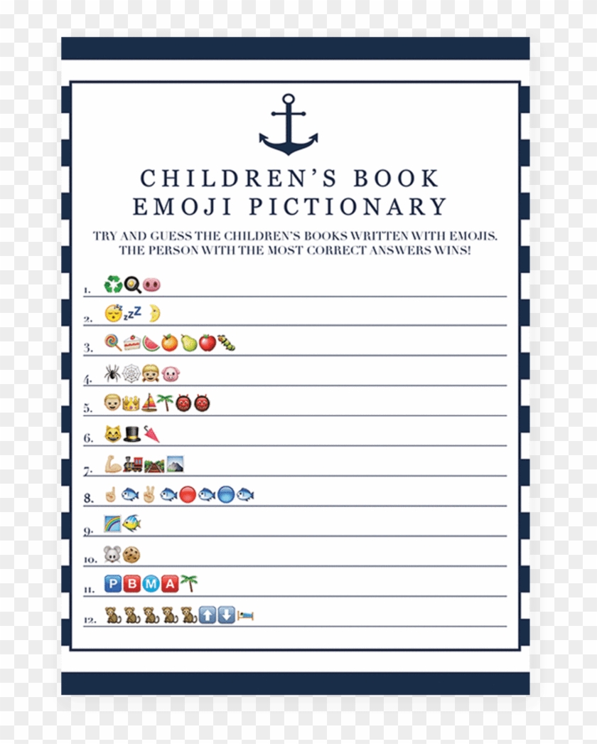 Emoji Pictionary For Boy Baby Shower Printable By Littlesizzle Game