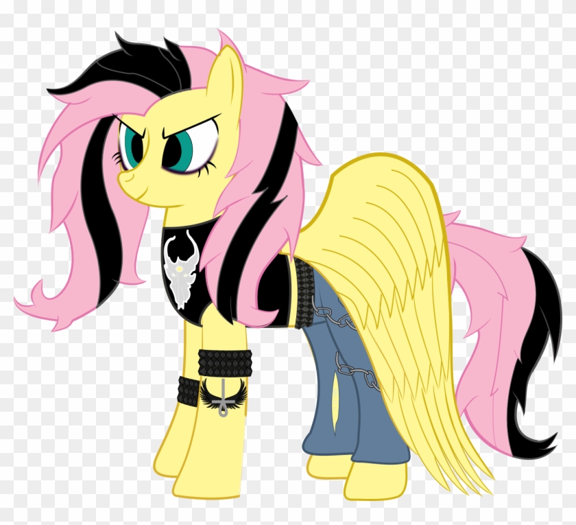 Fluttershy Metal Metalshy By Raven Kippe - Cartoon - Free Transparent PNG Clipart Images Download