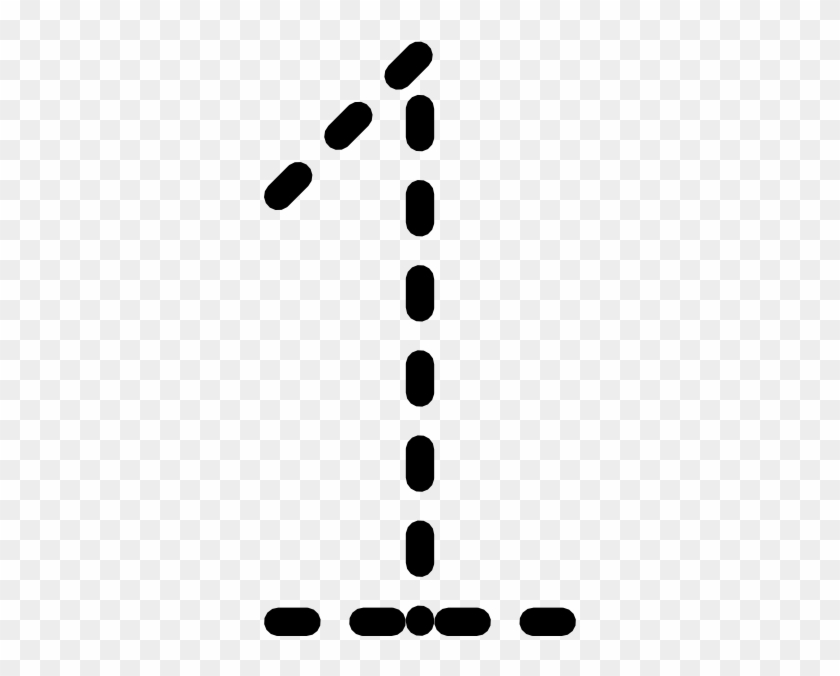 Numbers Tracing Clip Art Free Vector 4vector - Number 1 To Trace - Full ...