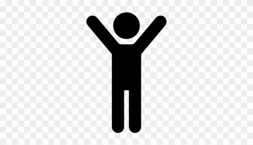 Freedom To Do Nails - Stickman With Hands Up - Full Size PNG Clipart ...
