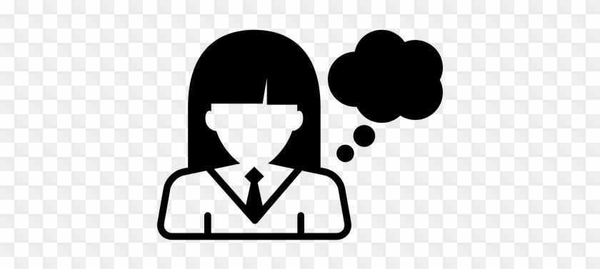 Girl Thinking Vector - Girl Thinking Icon - Full Size PNG Clipart ...