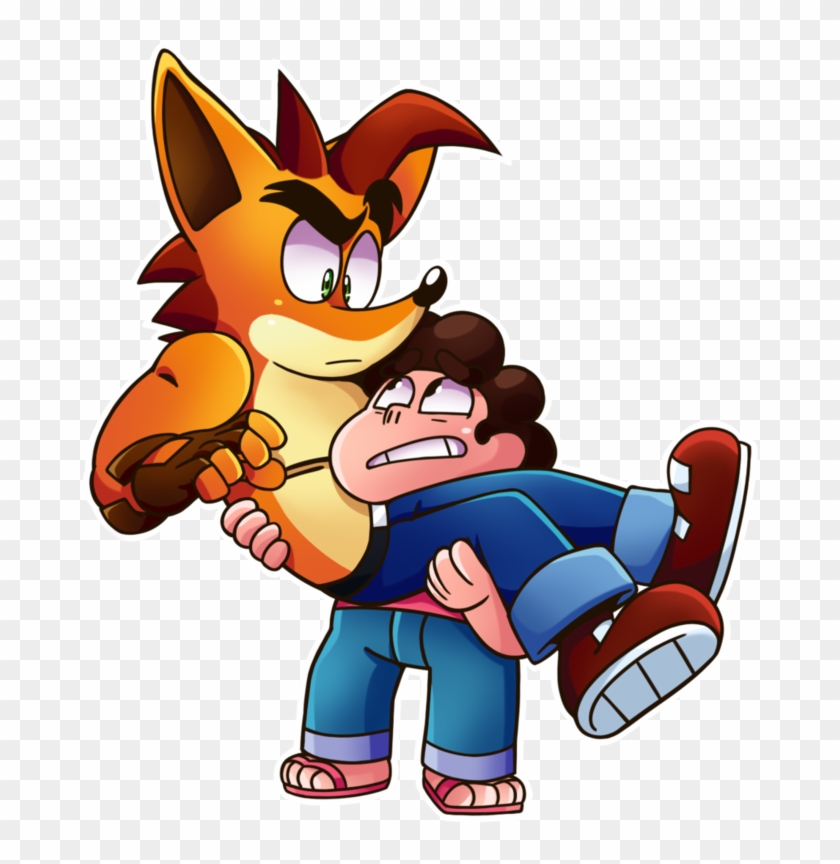 Crash And Steven By 8 Bit Britt - Cartoon - Free Transparent PNG ...