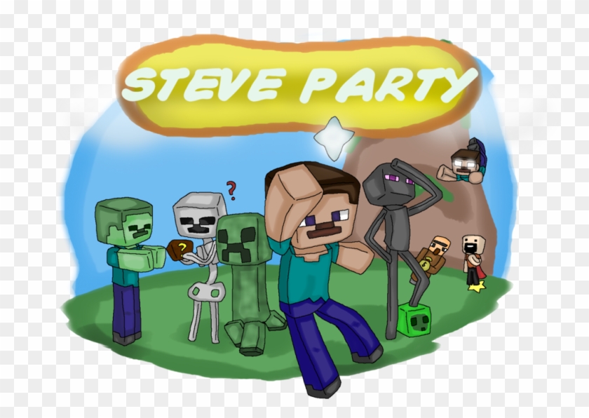 Steve Party By Chaos55t - Minecraft - Full Size PNG Clipart Images Download