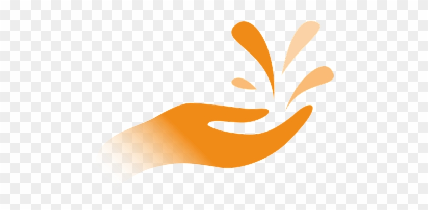 Hand Drops Water Stylized Orange Wet Costs - Gotas De Agua Png - Full ...
