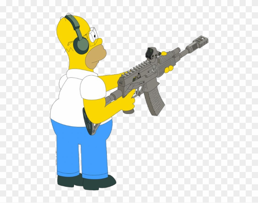 Homer Simpson - Homer Simpsons With Gun - Full Size PNG Clipart Images ...