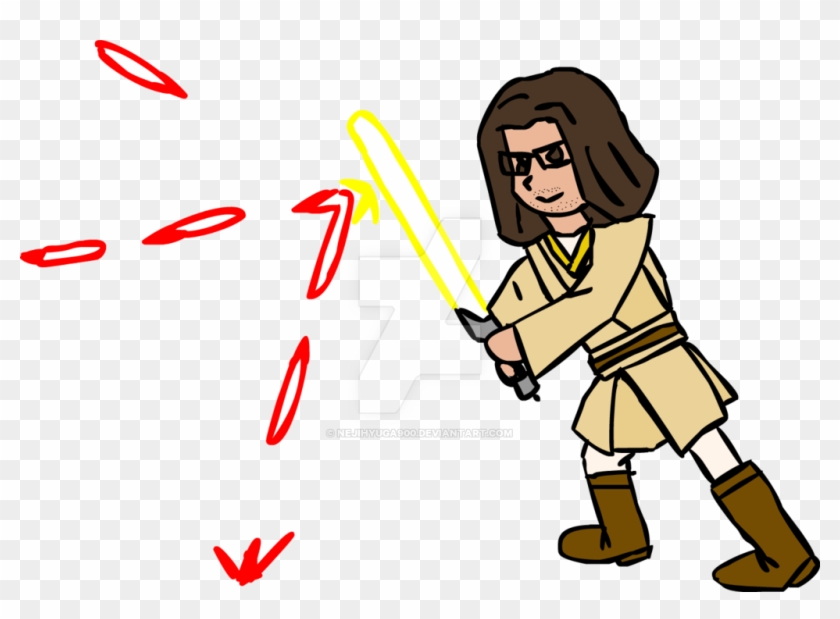 Myself As A Jedi, Deflecting Blasters By Tdpneji - Cartoon - Free ...
