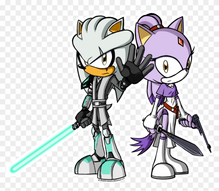 Silver And Blaze - Silver The Hedgehog Jedi - Full Size PNG Clipart ...